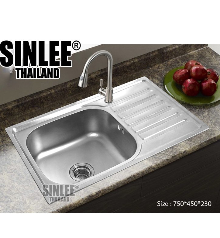 SL6136 - CHẬU RỬA CHÉN INOX 304 DẬP HIGHLIGHT 1 HỘC 1 CÁNH 7545 - Đại ...