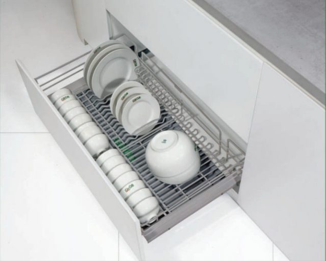 SLD90- KỆ ĐỂ CHÉN DĨA ĐA NĂNG ÂM TỦ BẾP - INOX 304 100% ,KT 865 x 465 x ...